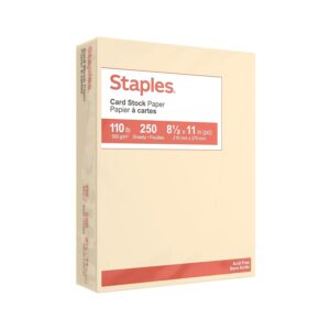 staples 490890 cardstock paper 110 lbs 8.5-inch x 11-inch ivory 250/pack (49703)