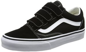 vans men's low-top trainers, black black true white suede canvas, 44.5