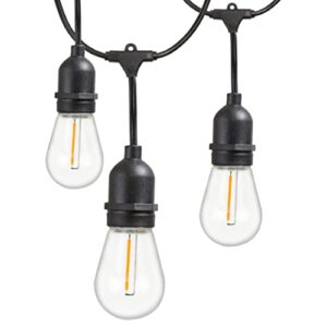 newhouse lighting cstringled18 hanging sockets | weatherproof technology string light, 48 ft, black, 48 ft