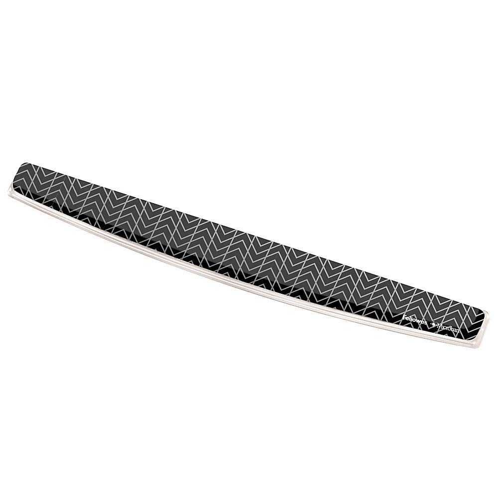 Fellowes Photo Gel Keyboard Wrist Rest with Microban Protection, Black Chevron (9550001)