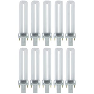 sunlite 40501 pl7/sp41k plugin u-shaped compact fluorescent lamp, 7 watts, 360 lumens, 4100k cool white, 2-pin (g23) base, 10 pack