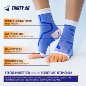 Thirty48 Plantar Fasciitis Socks, 20-30 mmHg Foot Compression Sleeves for Ankle/Heel Support, Increasing Blood Circulation, Relieving Arch Pain, Reducing Foot Swelling