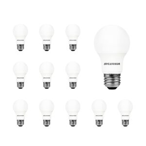 sylvania led a19 light bulb, 60w = 8.5w, non-dimmable, frosted finish, 800 lumens, 2700k, soft white - 12 pack (74469)