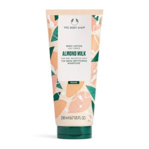 the body shop almond milk and honey body lotion – hydrating & moisturizing skincare for dry and sensitive skin – hypoallergenic – 6.7 oz