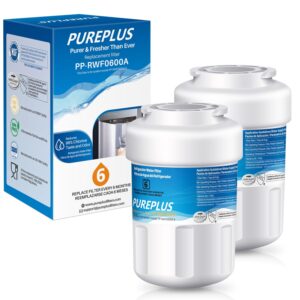 pureplus water filter replacement for hdx fmg-1, mwfp, mwfa, pl-100, wfc1201, rwf0600a, pc75009, rwf1060, 197d6321p006, gse25gshecss, kenmore 469991 refrigerator cartridge, 2pack