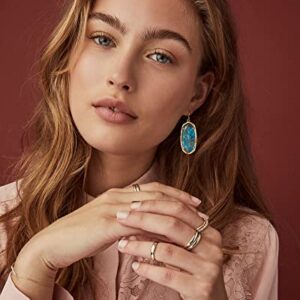 Kendra Scott Elle Drop Earrings for Women, Fashion Jewelry, 14k Gold-Plated, Bronze Veined Turquoise