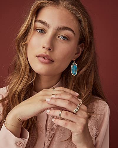 Kendra Scott Elle Drop Earrings for Women, Fashion Jewelry, 14k Gold-Plated, Bronze Veined Turquoise