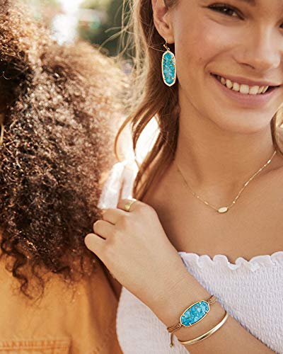 Kendra Scott Elle Drop Earrings for Women, Fashion Jewelry, 14k Gold-Plated, Bronze Veined Turquoise