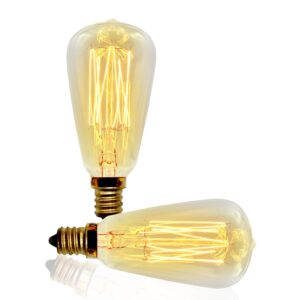 bunnit bulbs vintage retro edison bulb, st38, 40w, e12 base (small), 2-pack