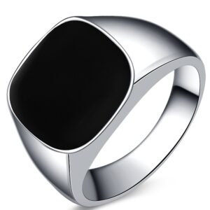 stainless steel black enamel signet ring (6)