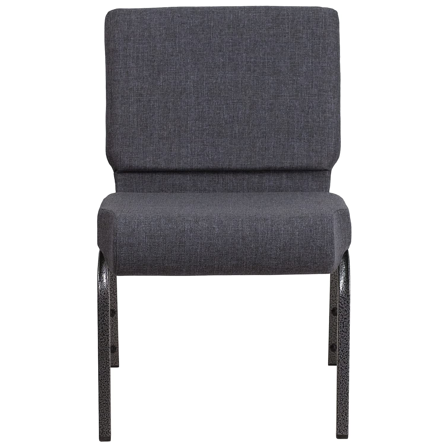 Flash Furniture 4 Pack HERCULES Series 21''W Church Chair in Dark Gray Fabric - Silver Vein Frame