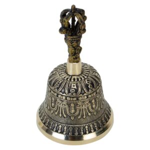 zap impex tibetan hand bell meditation & prayer bells dorje, vajra 6 inches