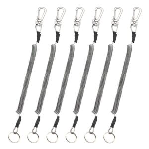 booms fishing t04 fishing lanyards 6pcs pack fishing tool/pole safety coil lanyard retractable wire inside tup cover