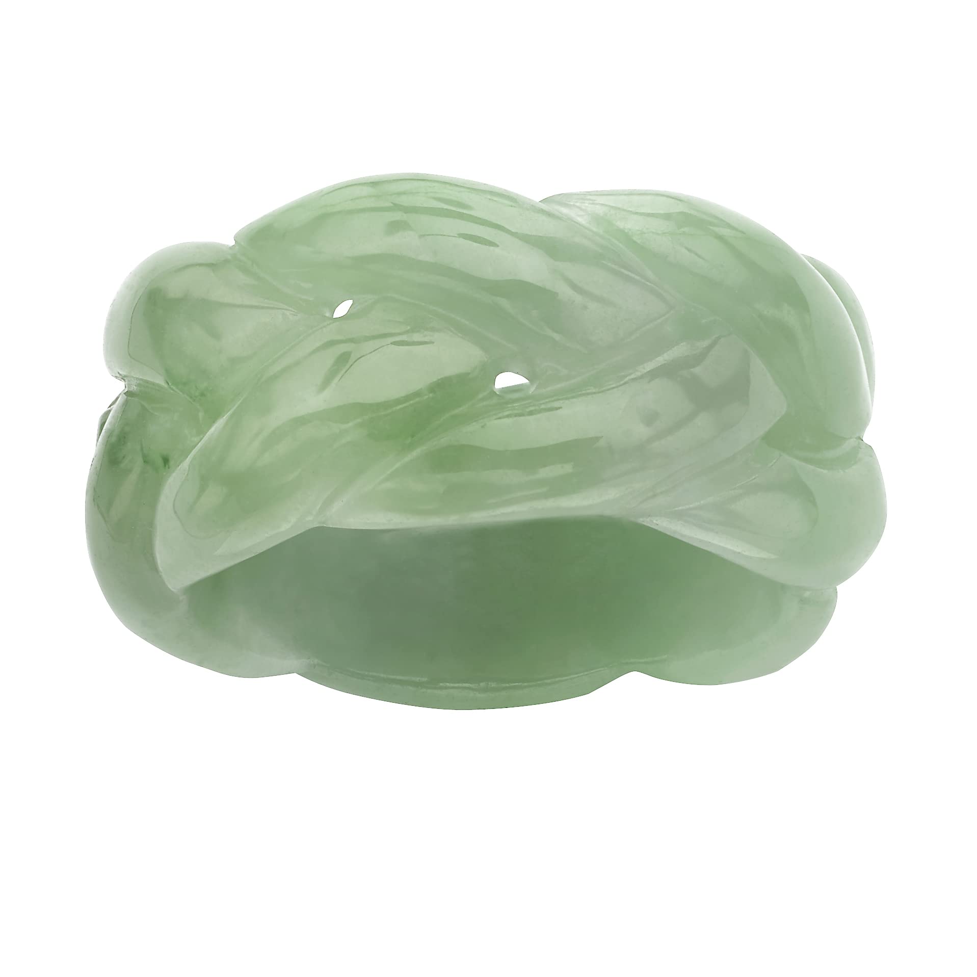 PalmBeach Genuine Green Jade Braided Eternity Ring Sizes 6-12 Size 7