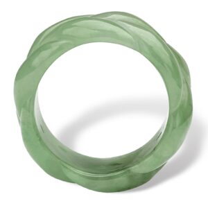 PalmBeach Genuine Green Jade Braided Eternity Ring Sizes 6-12 Size 7