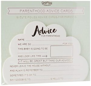 ginger ray cloud & rose gold baby shower advice for the parents cards 10 pack