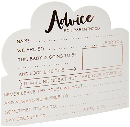 Ginger Ray Cloud & Rose Gold Baby Shower Advice for the Parents Cards 10 Pack