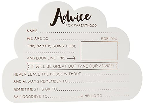 Ginger Ray Cloud & Rose Gold Baby Shower Advice for the Parents Cards 10 Pack