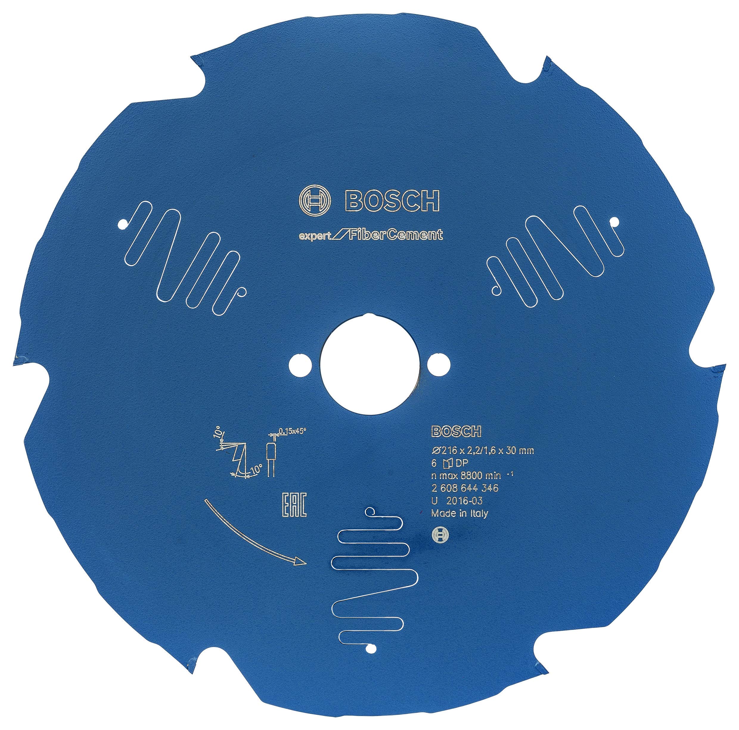 BOSCH 2608644346 EX FC B Circular Saw Blade 216 x 30 mm with 6 Teeth, Colour, Size