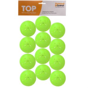 top ball (the outdoor pickleball) - dozen (12 balls) - neon green