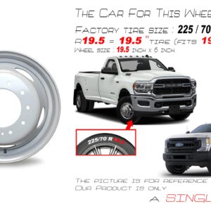 New Single 19.5" 19.5x6 10 Lug Steel Wheel for Ford F450SD F550SD 2005-2023 Super Duty Dually Gray OEM Design Replacement Rim