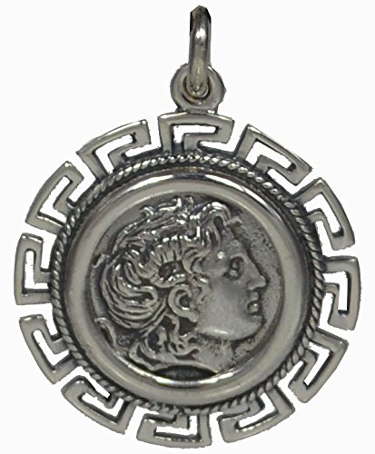 Alexander The Great Lysimachos Silver Coin Pendant - Meander - Macedonia King