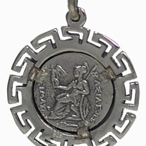 Alexander The Great Lysimachos Silver Coin Pendant - Meander - Macedonia King