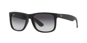 ray-ban justin new sunglasses (54 mm, matte black frame black lens)