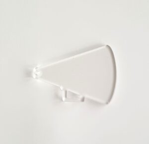 25 acrylic keychains blank megaphone clear 1/8" thick (optional key ring) (3" with key ring)