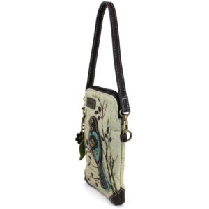 CHALA Canvas Cell Phone Crossbody Purse - Women Multicolor Handbag with Adjustable Strap - Bird - sand