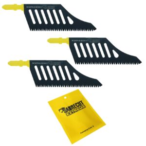 3 x sabrecut jssc2074_3 t shank hcs wood flush cutting dt2074 jigsaw blades for dewalt, bosch and many others