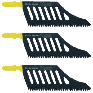 3 x SabreCut JSSC2074_3 T Shank HCS Wood Flush Cutting DT2074 Jigsaw Blades for Dewalt, Bosch and Many Others