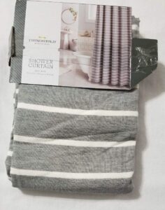 threshold stripe shower curtain radiant gray