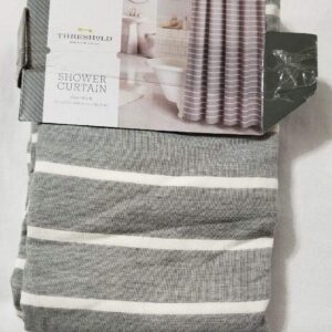 Threshold Stripe Shower Curtain Radiant Gray