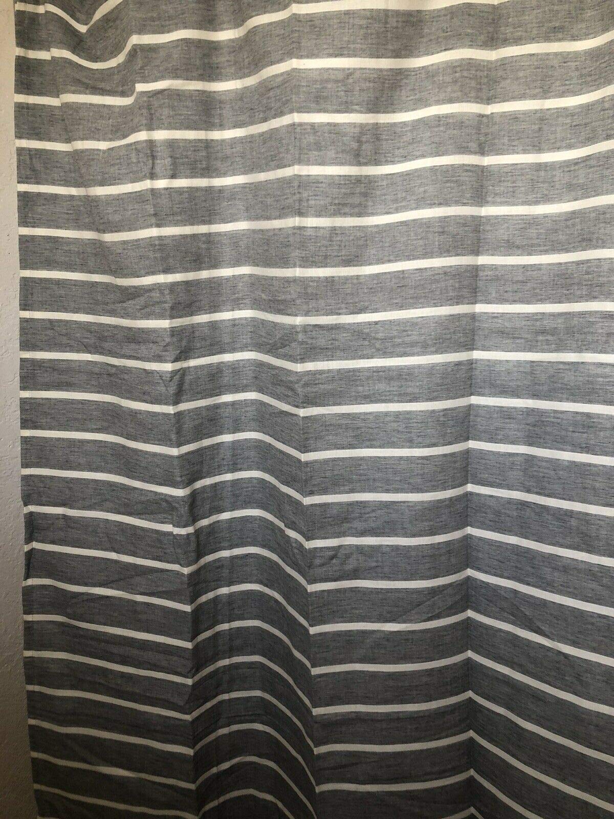 Threshold Stripe Shower Curtain Radiant Gray