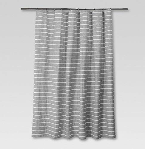 Threshold Stripe Shower Curtain Radiant Gray