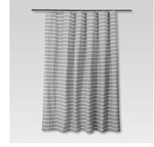 Threshold Stripe Shower Curtain Radiant Gray