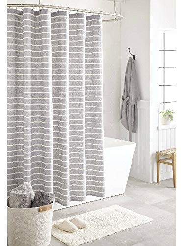 Threshold Stripe Shower Curtain Radiant Gray