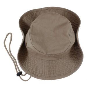 Gelante 100% Cotton Stone-Washed Adjustable Bucket Safari Boonie Sun Hats.1910-1PC Khaki L/XL