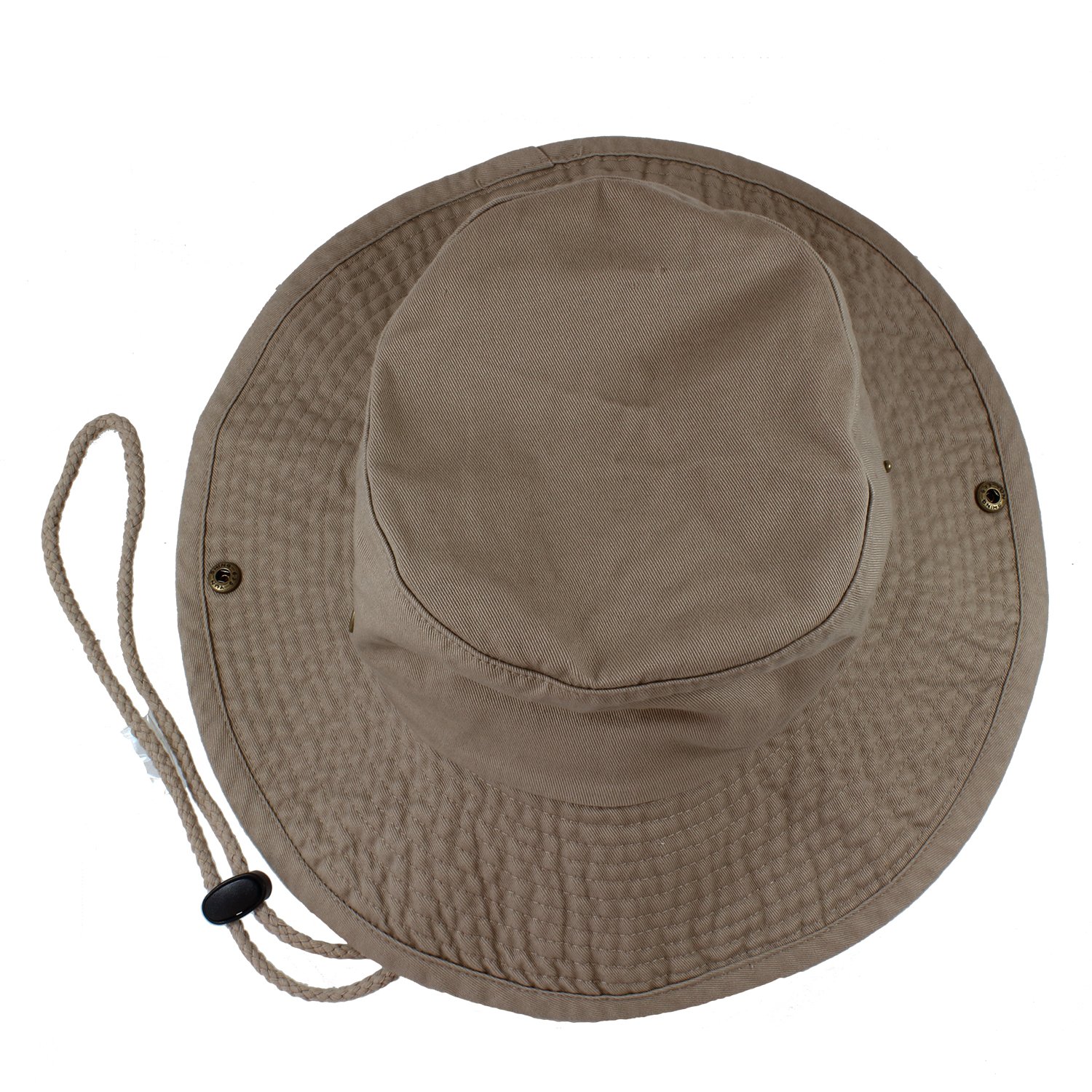 Gelante 100% Cotton Stone-Washed Adjustable Bucket Safari Boonie Sun Hats.1910-1PC Khaki L/XL