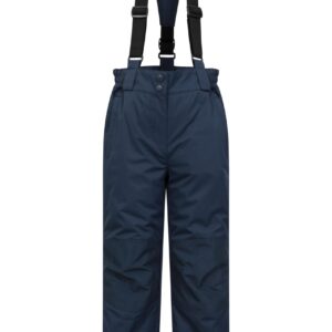 Mountain Warehouse Kids Winter Snow Pants, Reinforced Knees -Boys & Girls Ski Salopette Dark Blue 7-8 Years