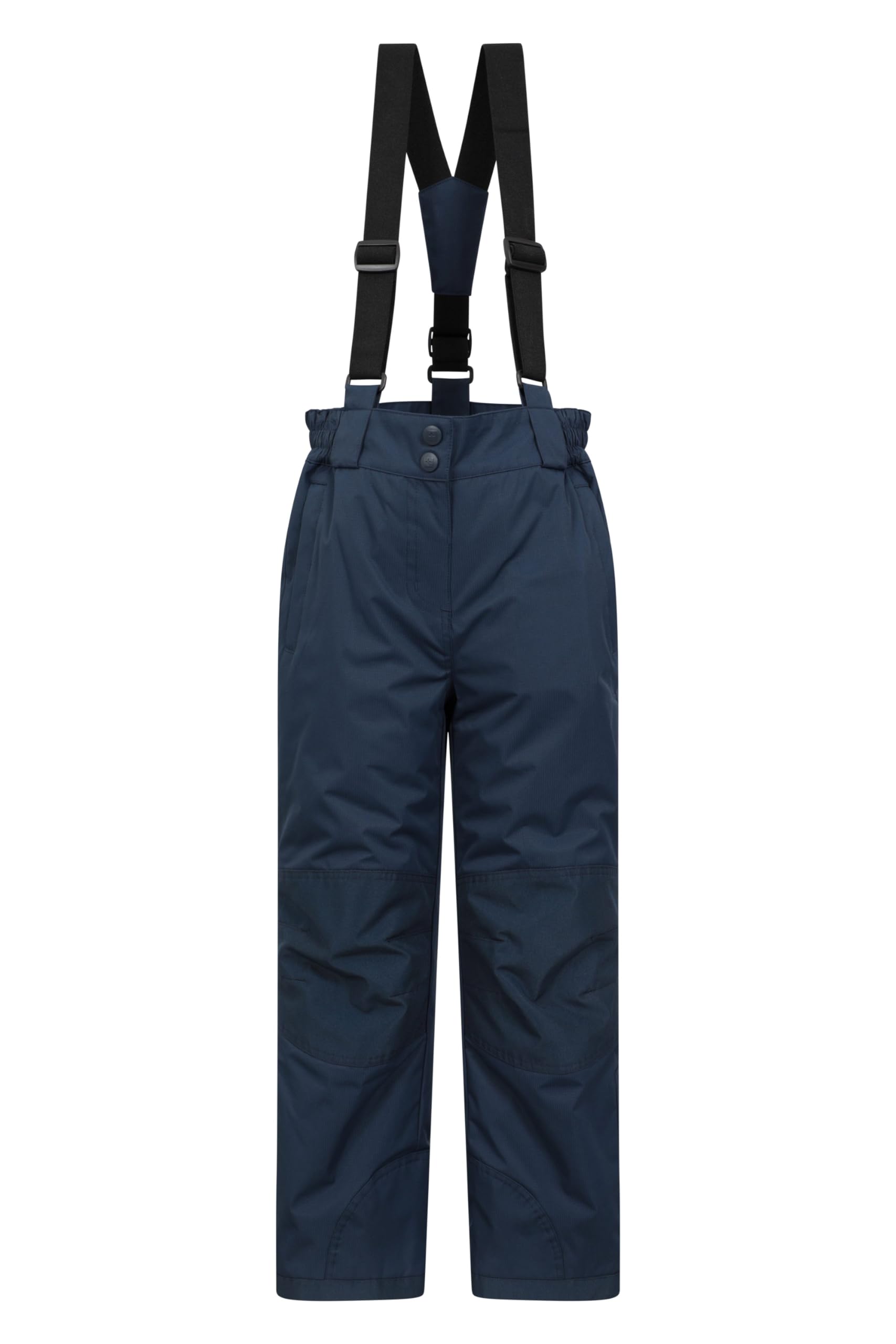 Mountain Warehouse Kids Winter Snow Pants, Reinforced Knees -Boys & Girls Ski Salopette Dark Blue 7-8 Years