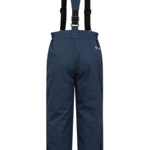 Mountain Warehouse Kids Winter Snow Pants, Reinforced Knees -Boys & Girls Ski Salopette Dark Blue 7-8 Years