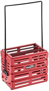 tourna ballport tennis ball hopper holds 80 balls durable and lightweight – red