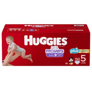 huggies little movers plus diapers size 5, 150 count