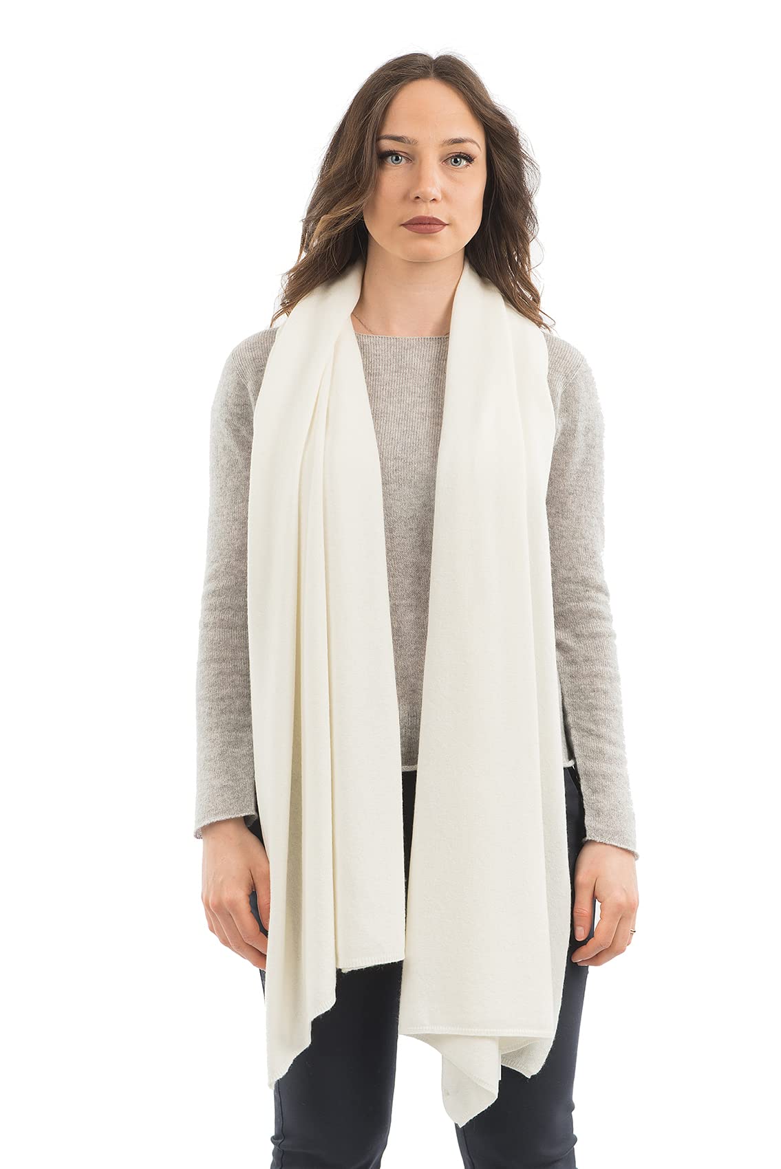 Dalle Piane Cashmere - Stole cashmere blend - Made in Italy, Color: White, One Size