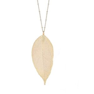 boutiquelovin gold casual long leaf necklaces for women boho feather costume statement necklaces extra long gypsy necklace