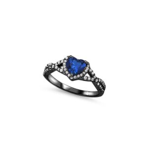 blue apple co. halo infinity shank heart promise ring round cubic zionia 925 sterling silver choose color