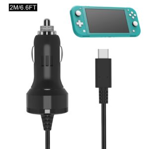 Car Charger Compatible with Switch/Switch Lite/Switch OLED, FYOUNG High Speed Car Charger Adapter Replacement for Switch (6.5 FT USB Type-C Charger Cable)