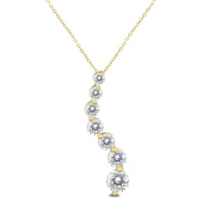 szul certified 1/4 carat tw diamond journey pendant in 10k yellow gold